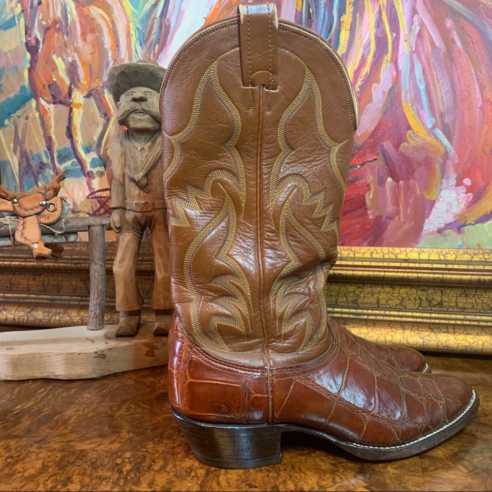 Very Rare Vintage Nocona Alligator Cowboy Boots - Gem